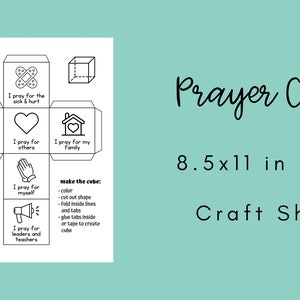 Prayer Cube, Christian Crafts, Crafts for Kids Printable, Digital ...