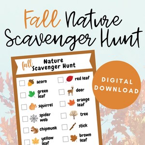 Fall Nature Scavenger Hunt, Scavenger Hunt Kids Outdoor, Backyard ...