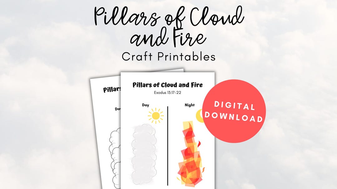 Pillars of Cloud and Fire Craft, Sunday School Craft Printable ...