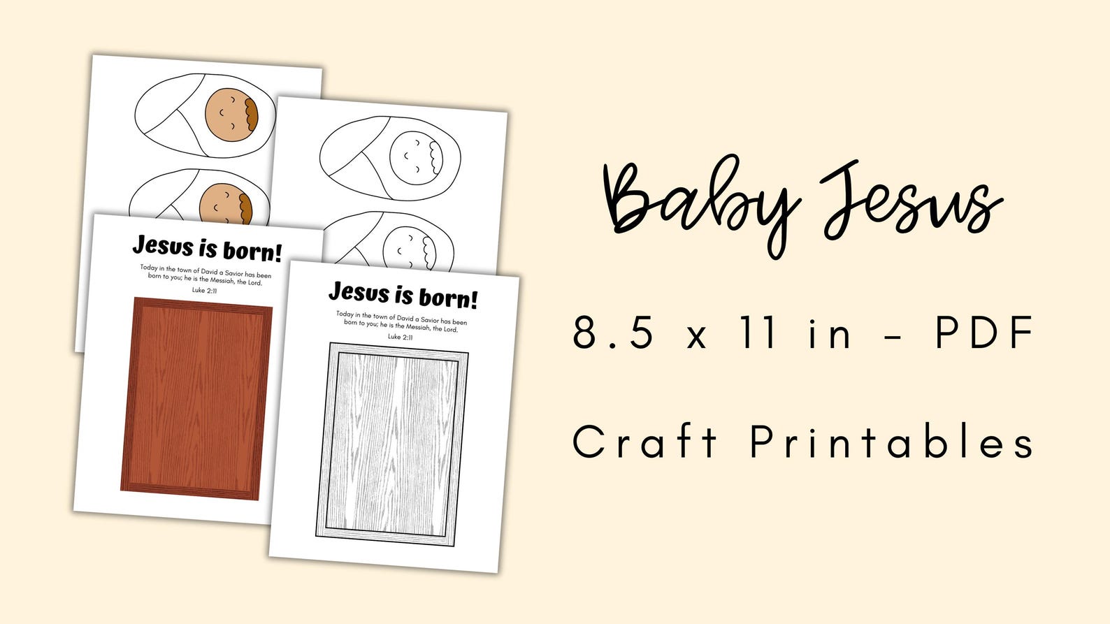 Baby Jesus Craft, Sunday School Craft Printable, Christian Activities ...