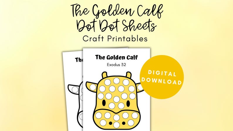 The Golden Calf Craft, Dot Marker Page, Do A Dot Printable, Dot Art ...