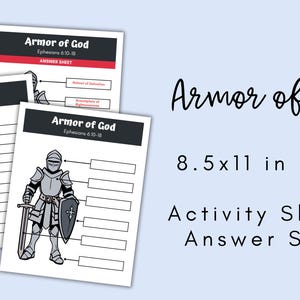 Armor of God Activity, Bible Story Activities for Kids, Sunday School ...
