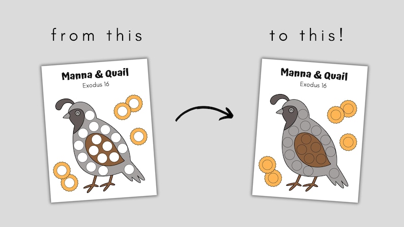 Manna and Quail Kids Craft, Exodus Coloring Sheets, Dot Marker Coloring ...