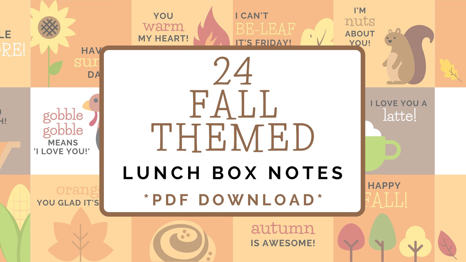 Fall Lunch Box Notes, Lunch Box Jokes, Printable, Lunch Box Notes for ...