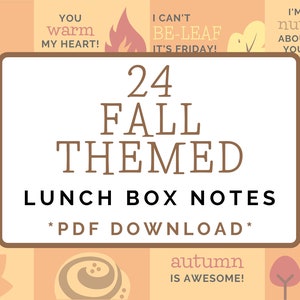 Fall Lunch Box Notes, Lunch Box Jokes, Printable, Lunch Box Notes for ...