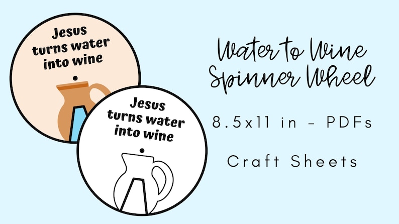Jesus Turns Water Into Wine Spinner, Christian Crafts, Crafts for Kids ...