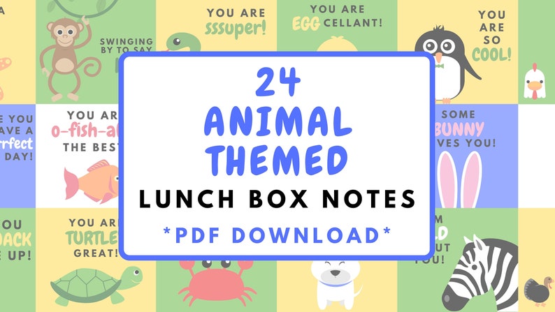 Printable Lunch Box Notes, Printable Lunch Box Cards, Lunch Notes for ...