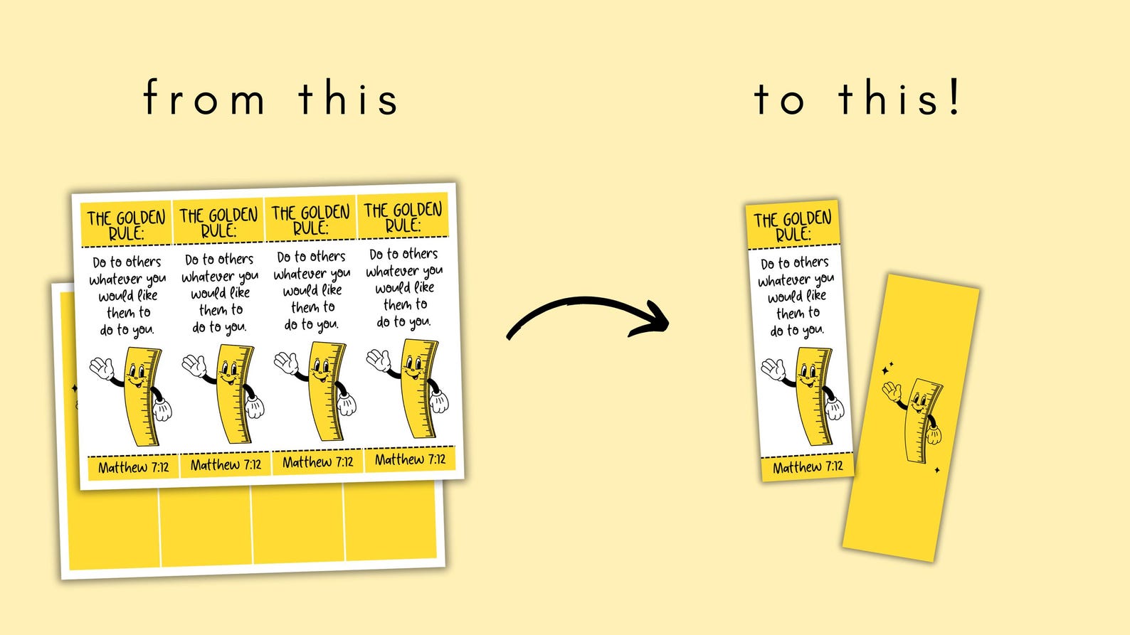 The Golden Rule Bookmark, Bible Bookmark, Sunday School Printables ...