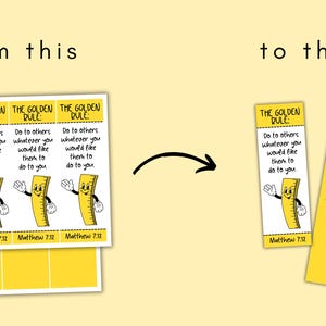 The Golden Rule Bookmark, Bible Bookmark, Sunday School Printables ...