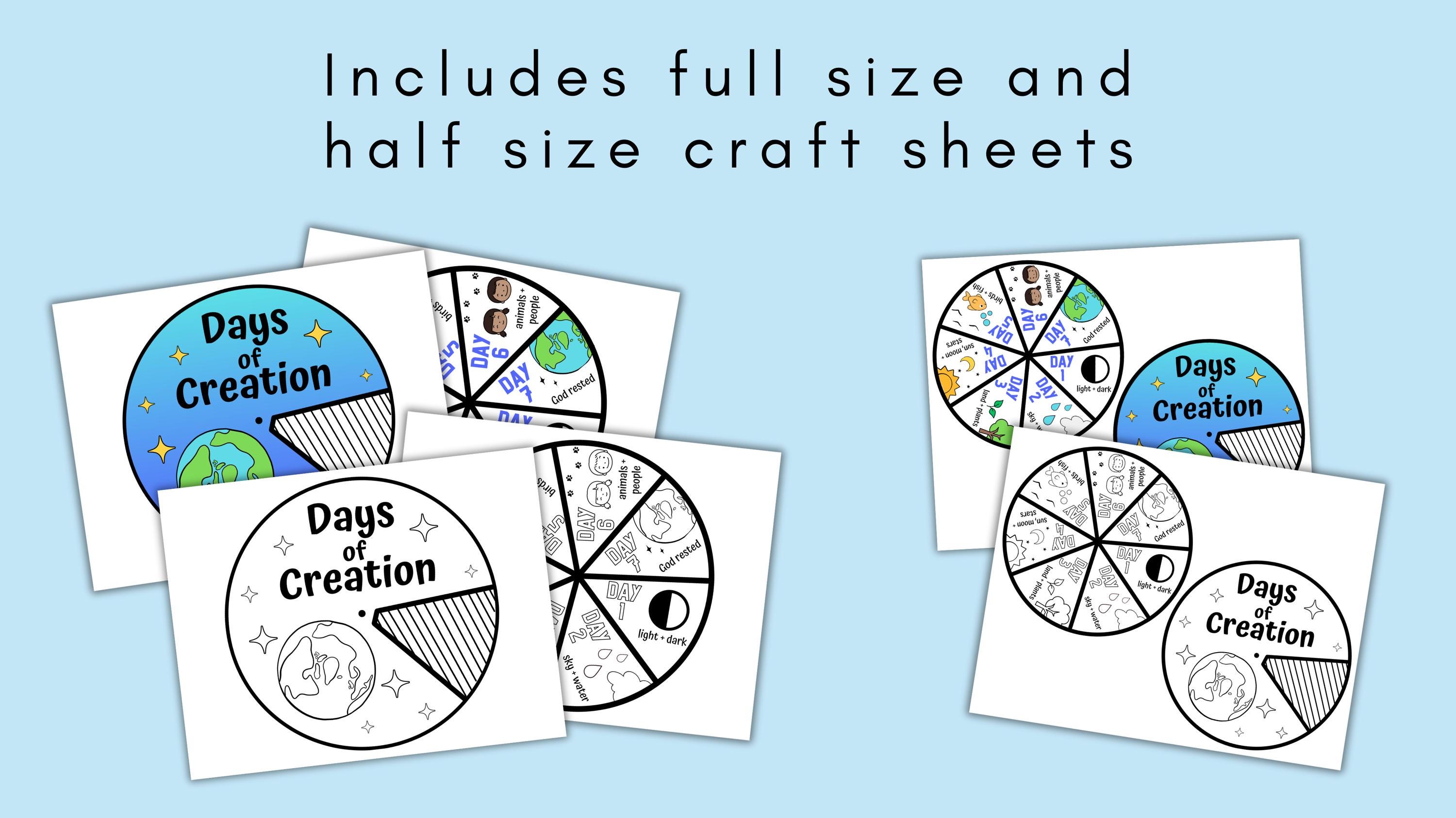 Days of Creation Spinner, Christian Crafts, Crafts for Kids, Digital ...