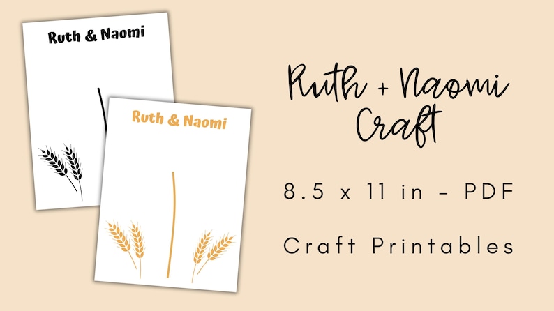 Ruth and Naomi Craft, Ruth Bible Craft, Sunday School Craft Printable ...