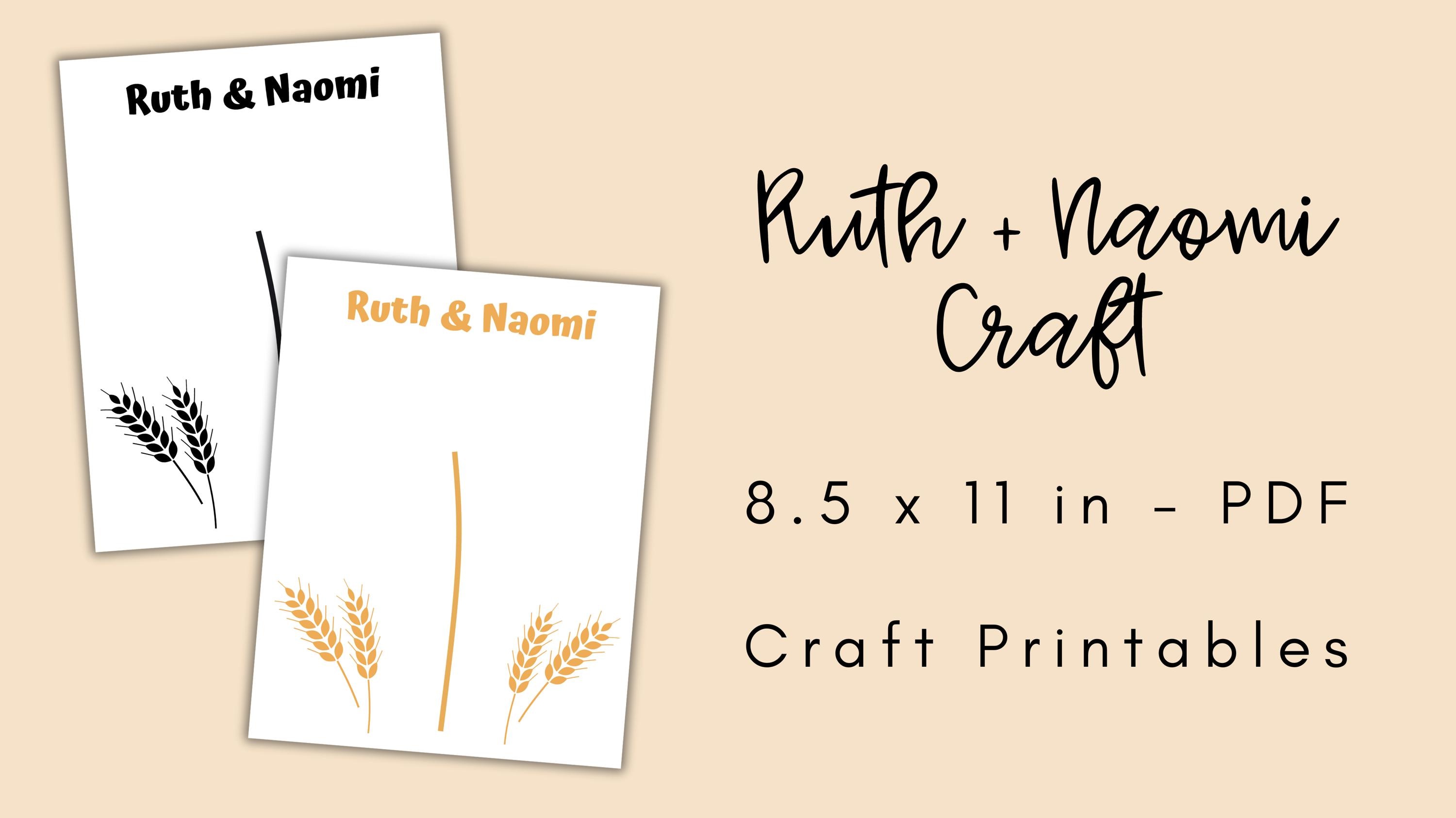 Ruth and Naomi Craft, Ruth Bible Craft, Sunday School Craft Printable ...