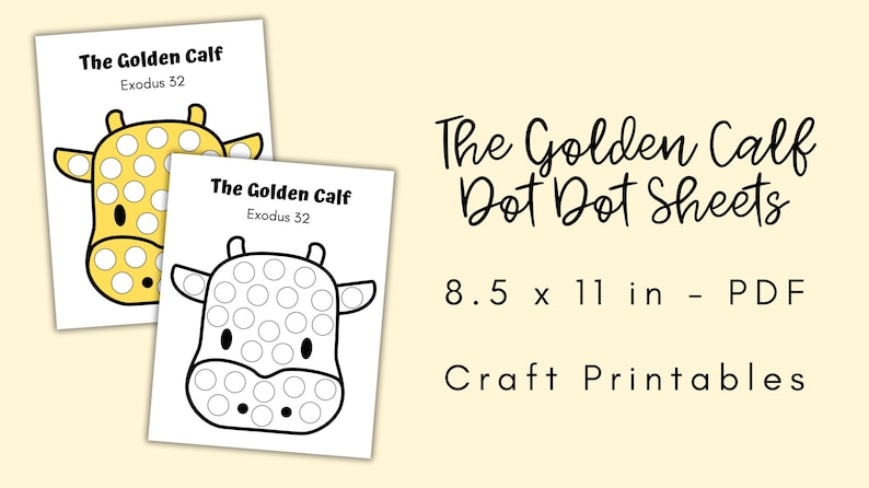 The Golden Calf Craft, Dot Marker Page, Do A Dot Printable, Dot Art ...