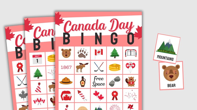 Canada Day Bingo, Bingo Cards Printable, Independence Day Game, Canada ...