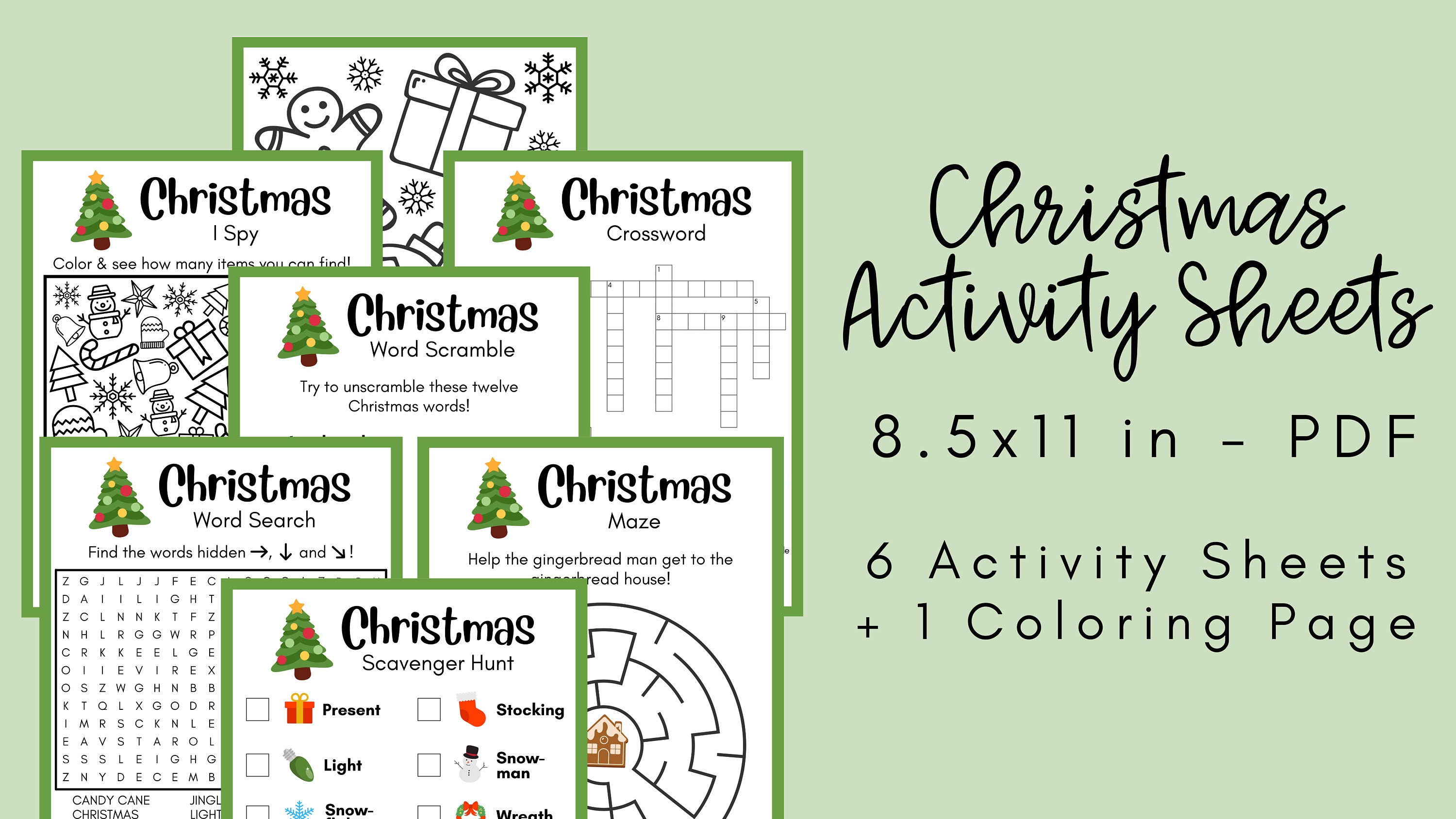 Christmas Activity Pack, Christmas Activity Sheets, Kids Printable ...