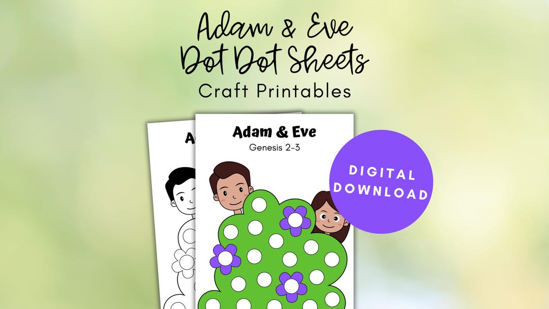 Adam and Eve Craft, Garden of Eden Craft, Dot Marker Coloring, Do A Dot ...