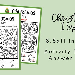 Christmas I Spy, Christmas Activity Sheets, Seek and Find, Kids ...