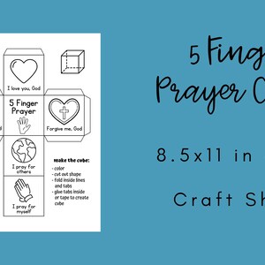 5 Finger Prayer Cube, Christian Crafts, Crafts for Kids Printable ...