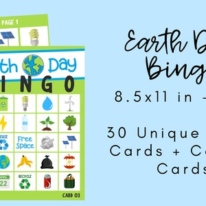 Earth Day Bingo, Bingo Cards Printable, Bingo Game, Bingo Game Download ...