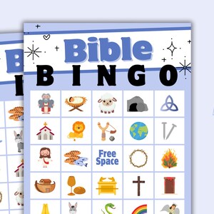 Bible Bingo for Kids Printable, Sunday School Bingo for Kids, Bible ...