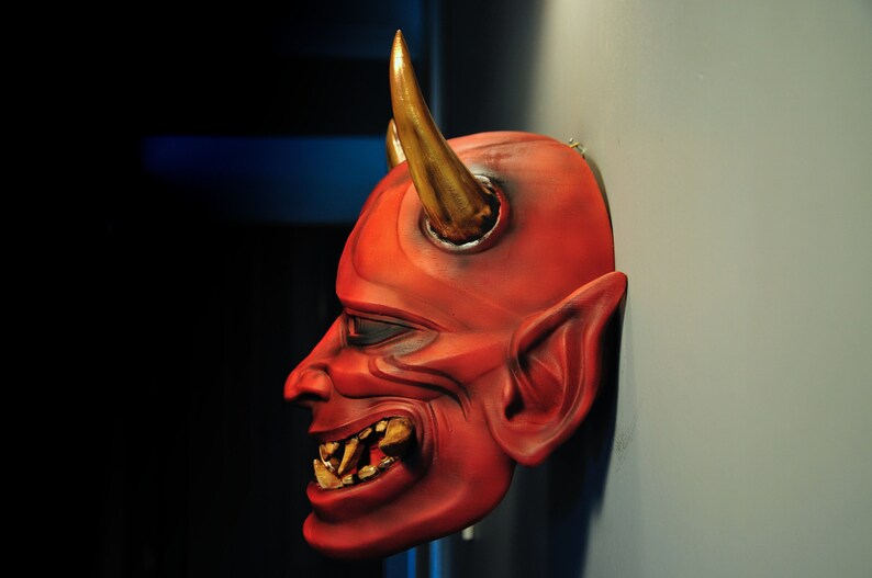 Oni Samurai Demon Full Face Mask - Etsy