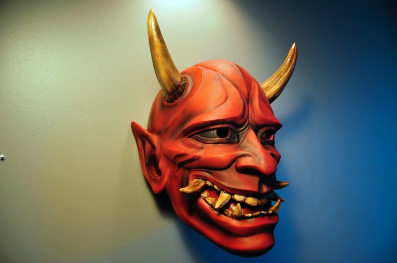 Oni Samurai Demon Full Face Mask - Etsy