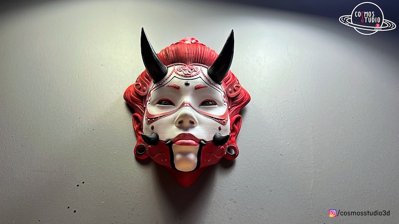 Hannya Mask Cyberpunk Oni Mask Samurai Mask - Etsy