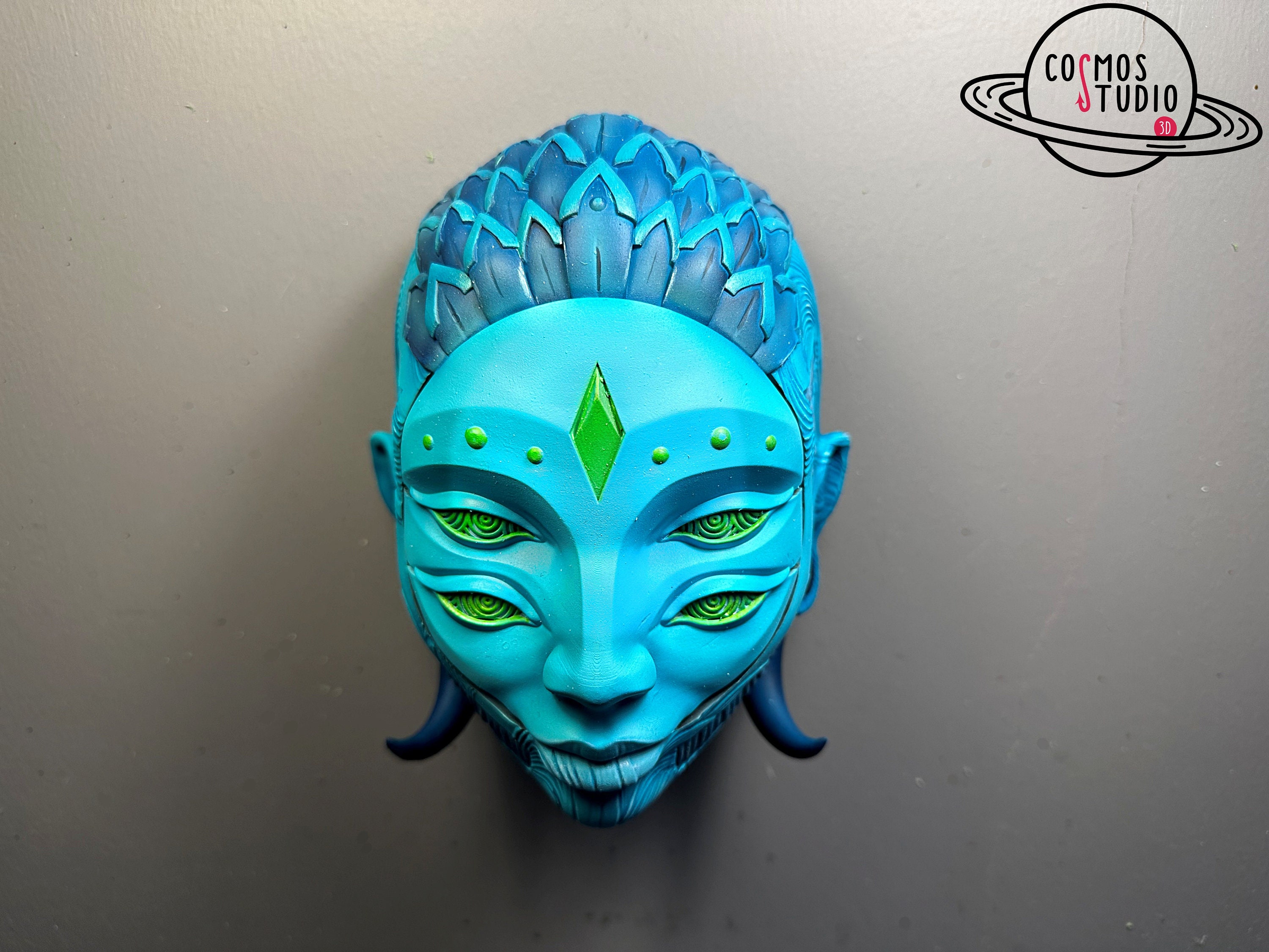 Aqua Arlequín Mask Oni Mask Hannya Mask Aqua Mask Wall - Etsy