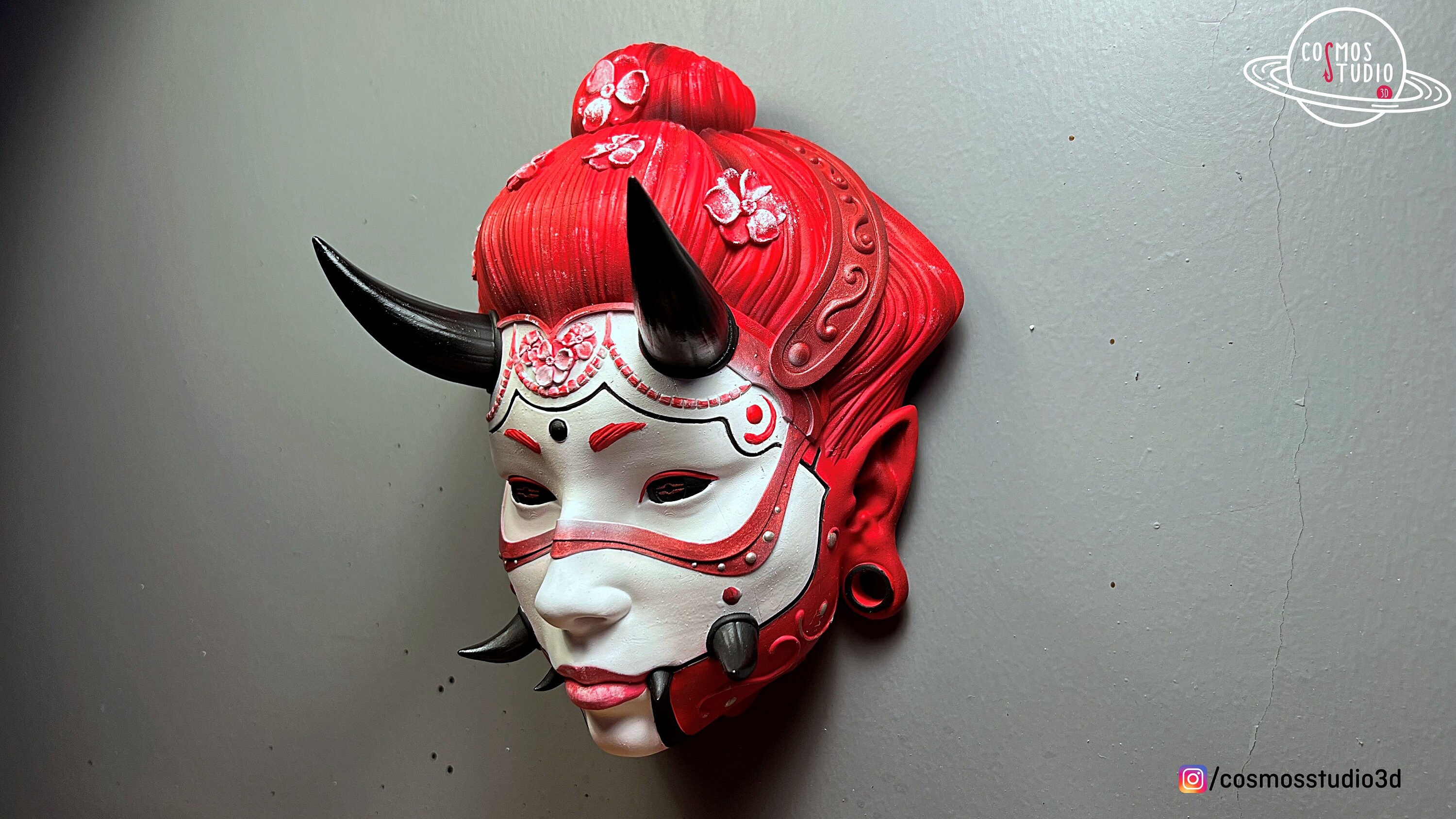 Hannya Mask Cyberpunk Oni Mask Samurai Mask - Etsy