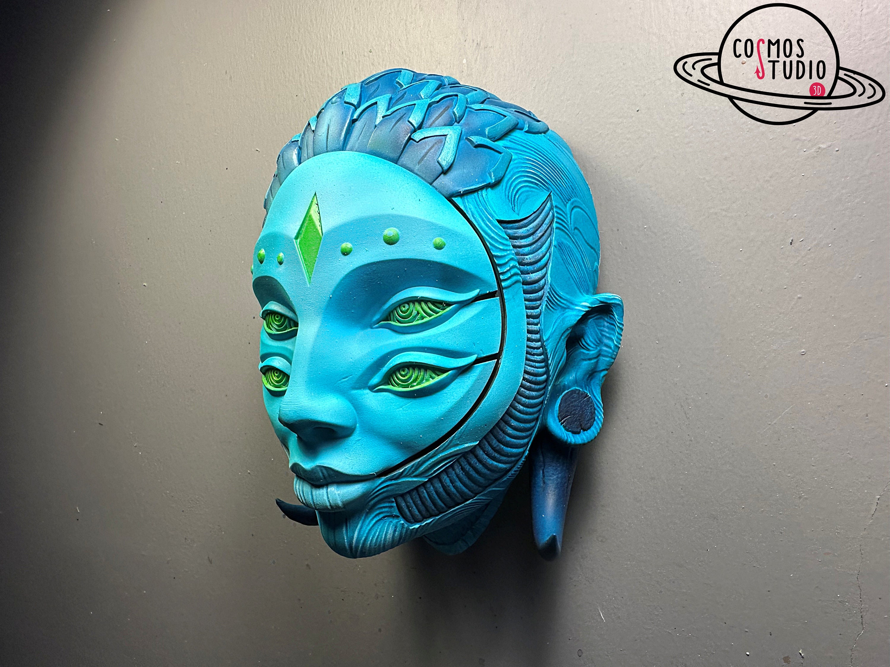 Aqua Arlequín Mask Oni Mask Hannya Mask Aqua Mask Wall - Etsy