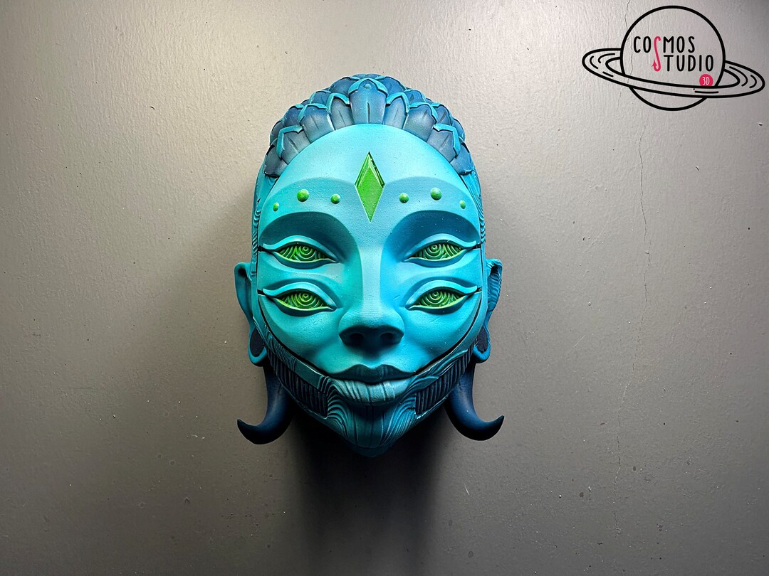 Aqua Arlequín Mask Oni Mask Hannya Mask Aqua Mask Wall - Etsy