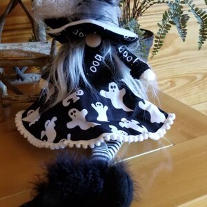 Halloween Gnome, BOO Ghost Gnome, Shelf Sitter Gnome, Mantle Sitter ...