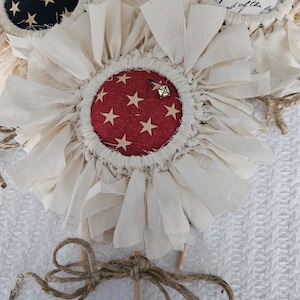 Patriotic Daisy Pokes, Primitive Fabric Flower Pokes. Farmhouse ...