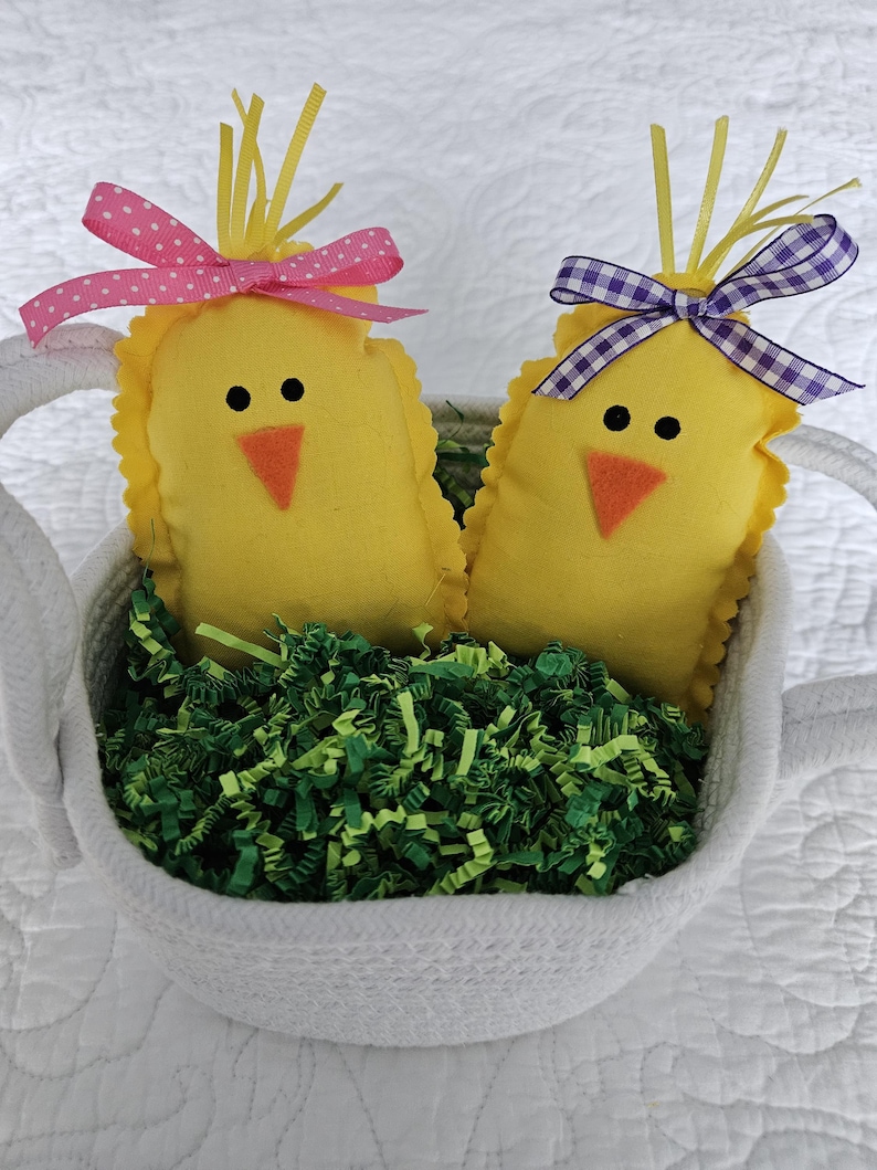 Fabric Stuffed Chicks, Easter Decor, Farmhouse Decor, Easter Chick ...