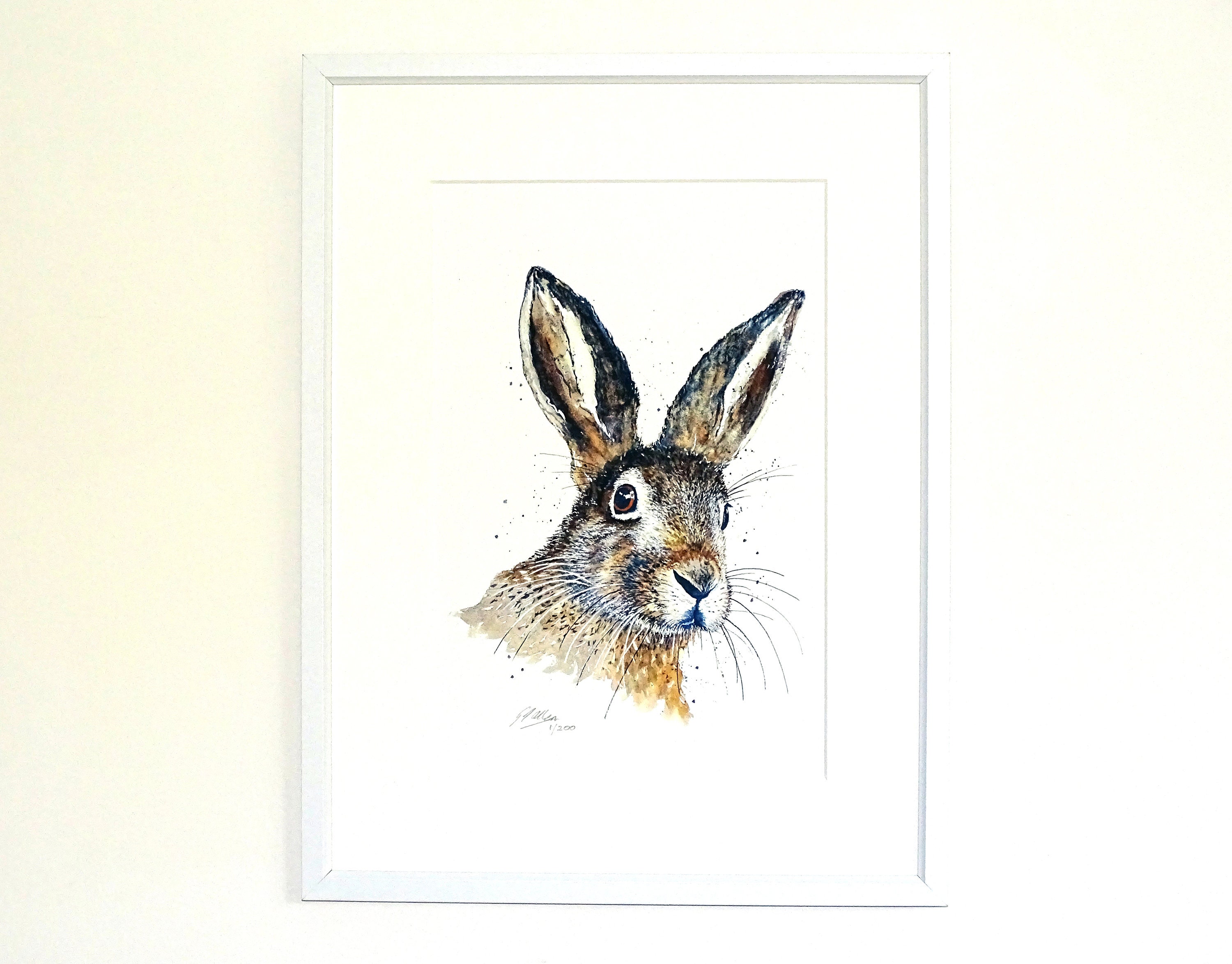 Hare Water Color Painting Hare Wall Art Hand signed and | Etsy