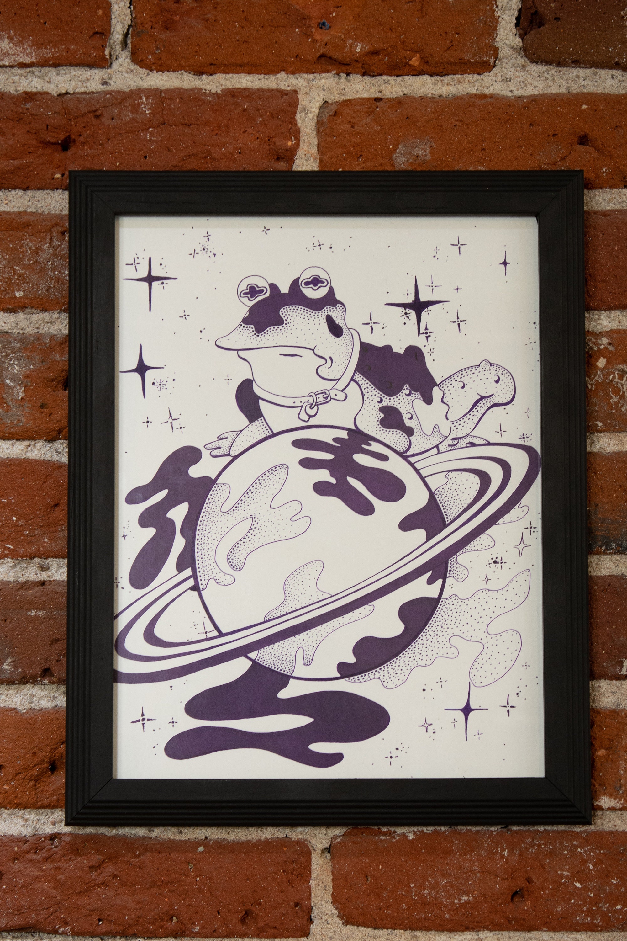 Hypnotoad in Space, Frog Art Print, Blue Toad - Etsy