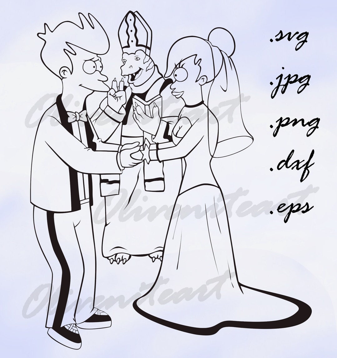 Futurama Wedding SVG, Marriage Clipart, Lizard Wedding Digital Download ...