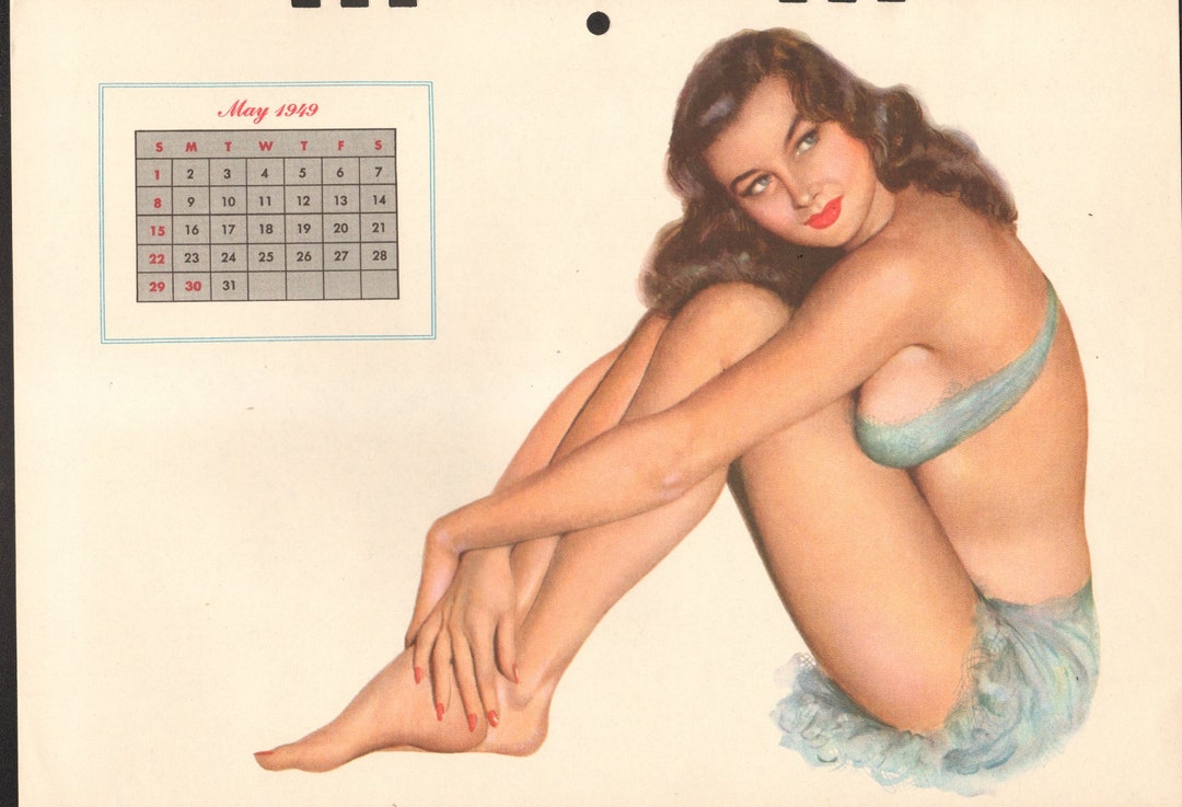 1949 MAY PIN UP Calendar Girl Original by Al Moore - Etsy
