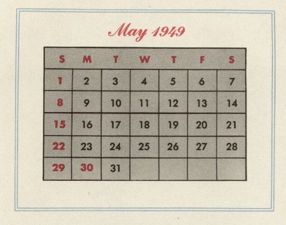 1949 MAY PIN UP Calendar Girl Original by Al Moore - Etsy