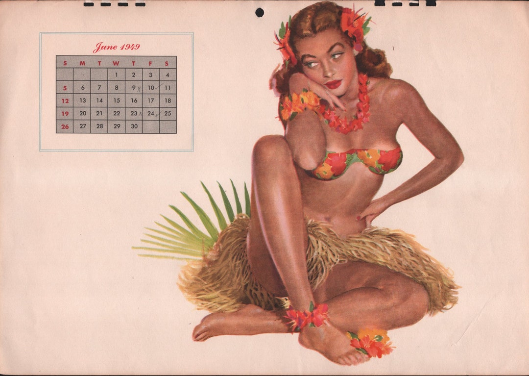 1949 JUNE PIN UP Calendar Girl Original by Al Moore Not a Copy or Reproduction - Etsy