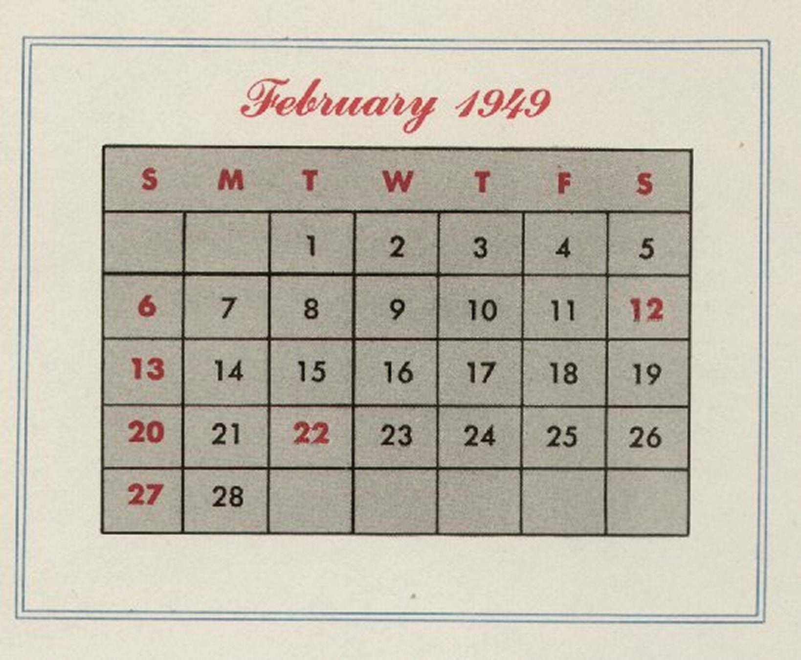 1949 February PIN UP Calendar Girl Original by Al Moore Not a Copy or ...