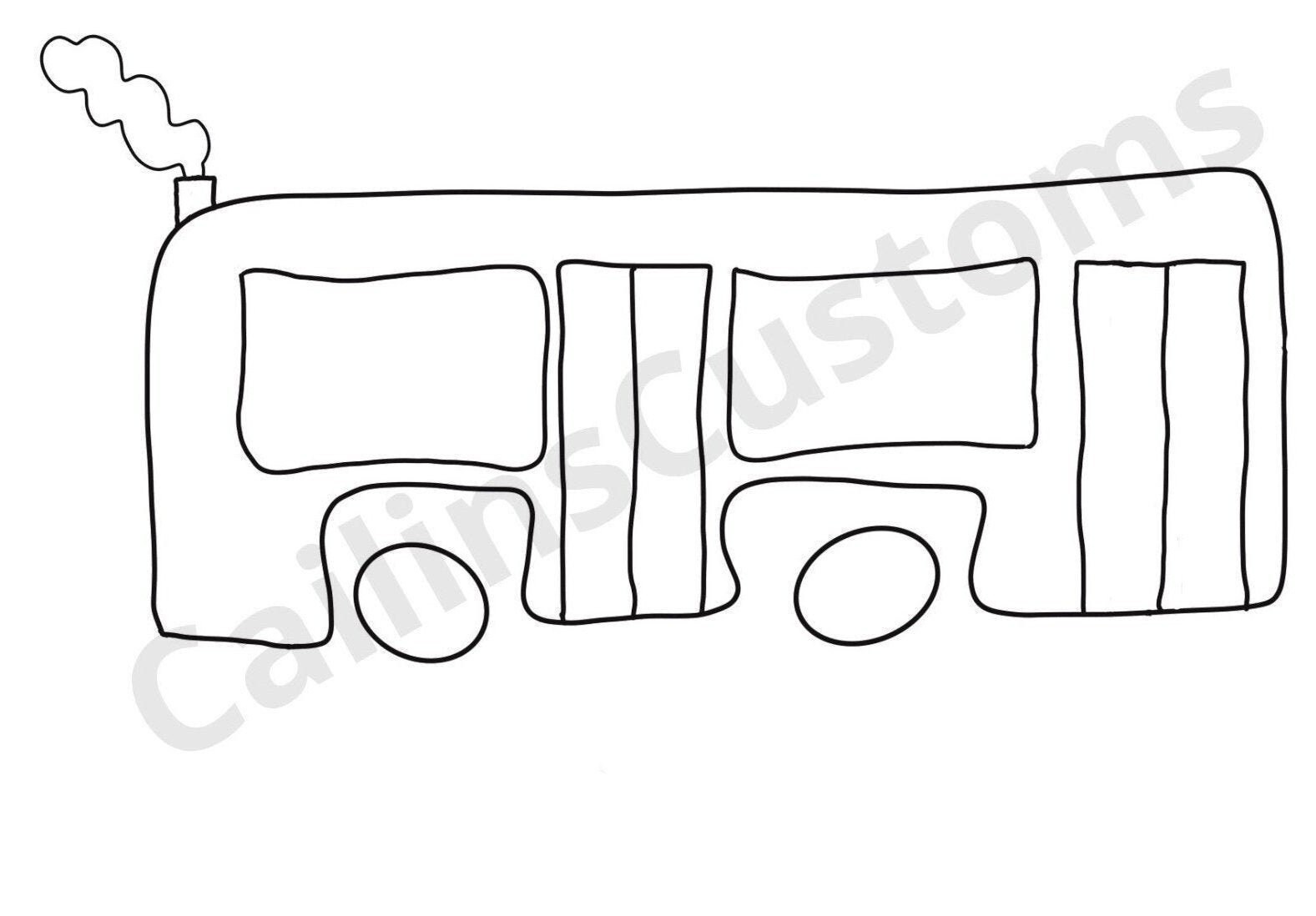 Transit Bus Hand Drawn Cricut, Silhouette, Makers PNG File Cuts Style ...