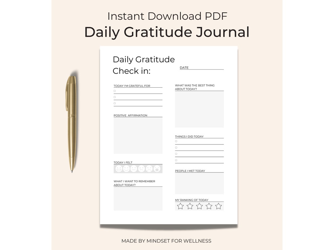 Daily Gratitude Journal | Gratitude Check-in, Daily Planner ...
