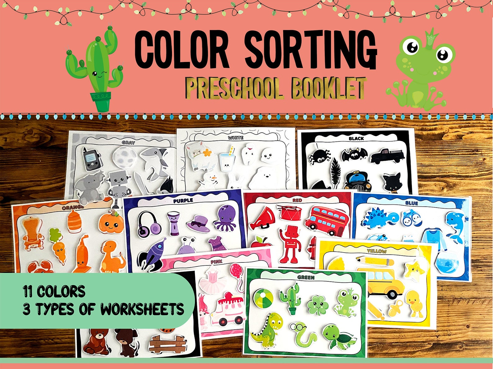 Color Sorting Matching Activity, Toddler Busy Book, Colour Sorting ...