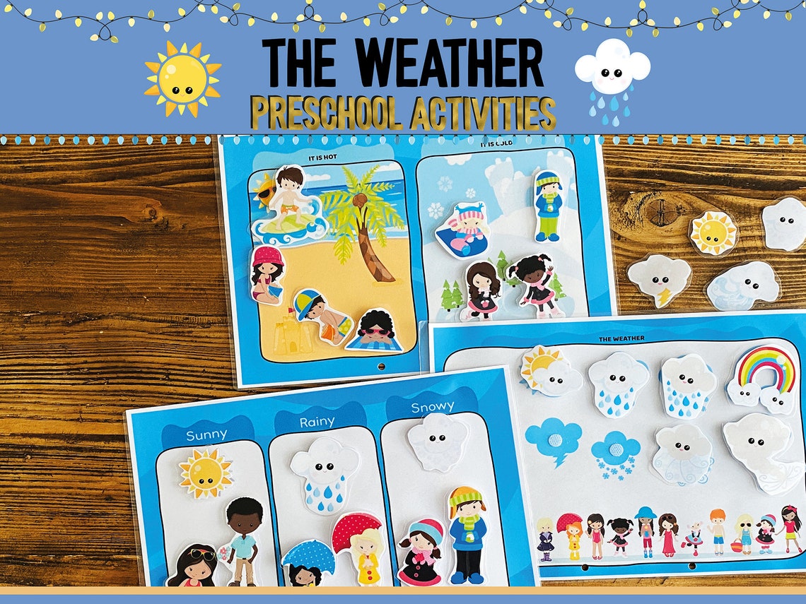 The Weather Worksheets Weather Printable Toddler Busy Book | Etsy