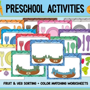 Fruit and Vegetable Printable, Toddler Busy Book, Learning Binder ...
