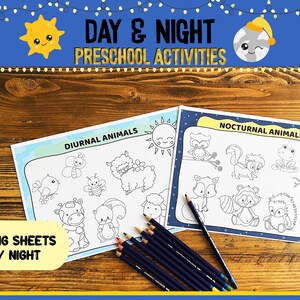 Day and Night Preschool Toddler Activities, Busy Binder,homeschool ...