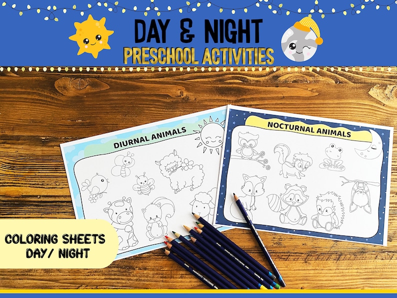 Day and Night Preschool Toddler Activities, Busy Binder,homeschool ...