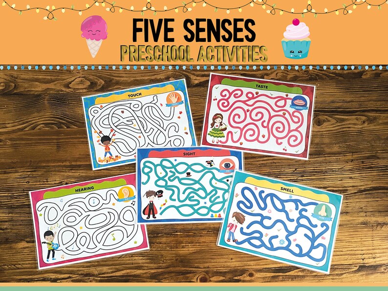 Five Senses Sorting Activity, Preschool Worksheets, Toddler Busy Book ...