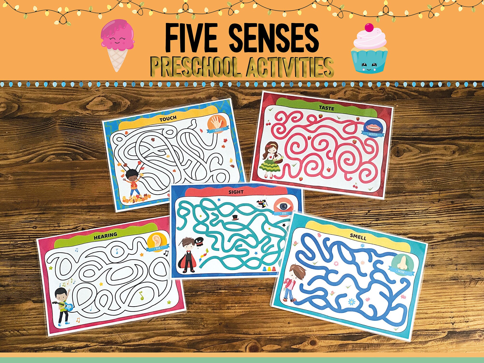 Five Senses Sorting Activity, Preschool Worksheets, Toddler Busy Book ...